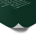 Dark Green Modern Seating Chart Find Your Seat | Zazzle