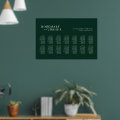 Dark Green Modern Seating Chart Find Your Seat | Zazzle