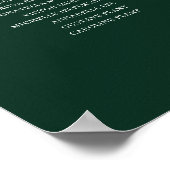 Dark Green Modern Seating Chart Find Your Seat | Zazzle
