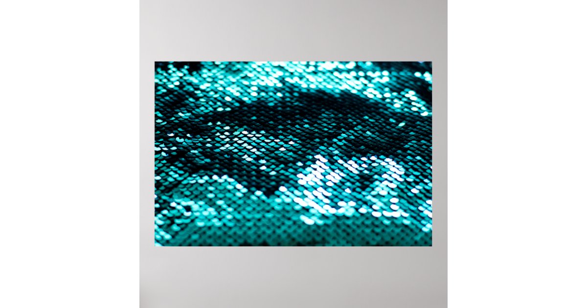 Dark green sequin shiny texture poster | Zazzle