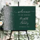 Dark Green Silver Glitter Wedding Welcome Sign | Zazzle