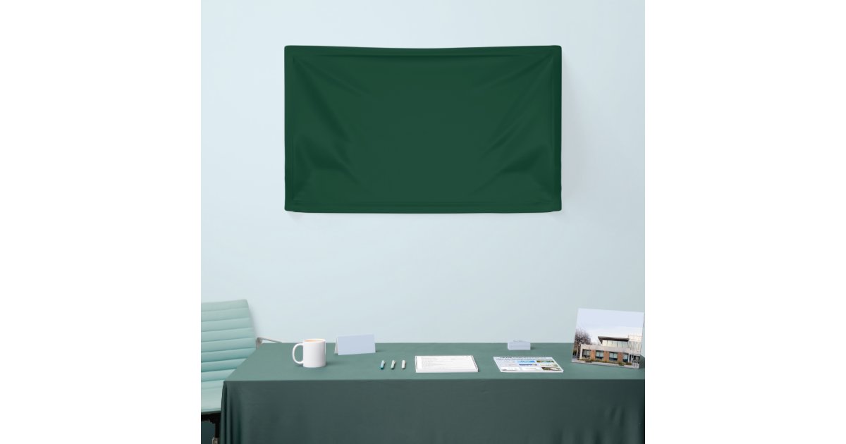 Dark Green Solid Color Banner | Zazzle