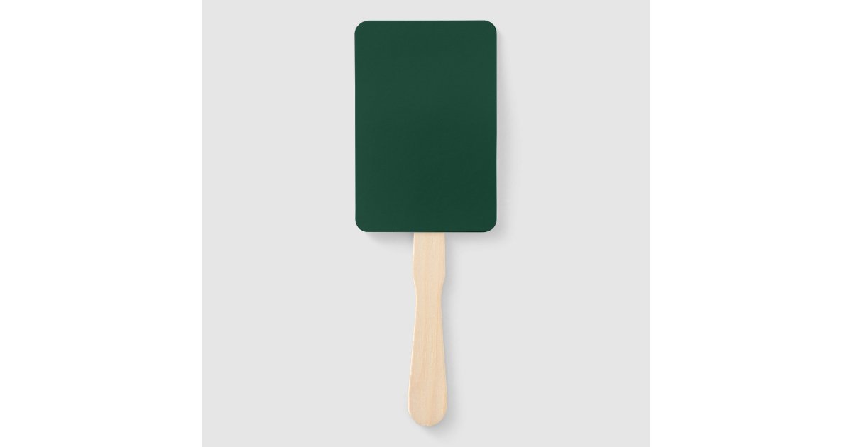 Dark Green Solid Color Hand Fan | Zazzle