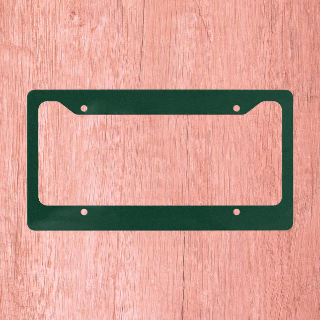 Dark Green Solid Color License Plate Frame | Zazzle