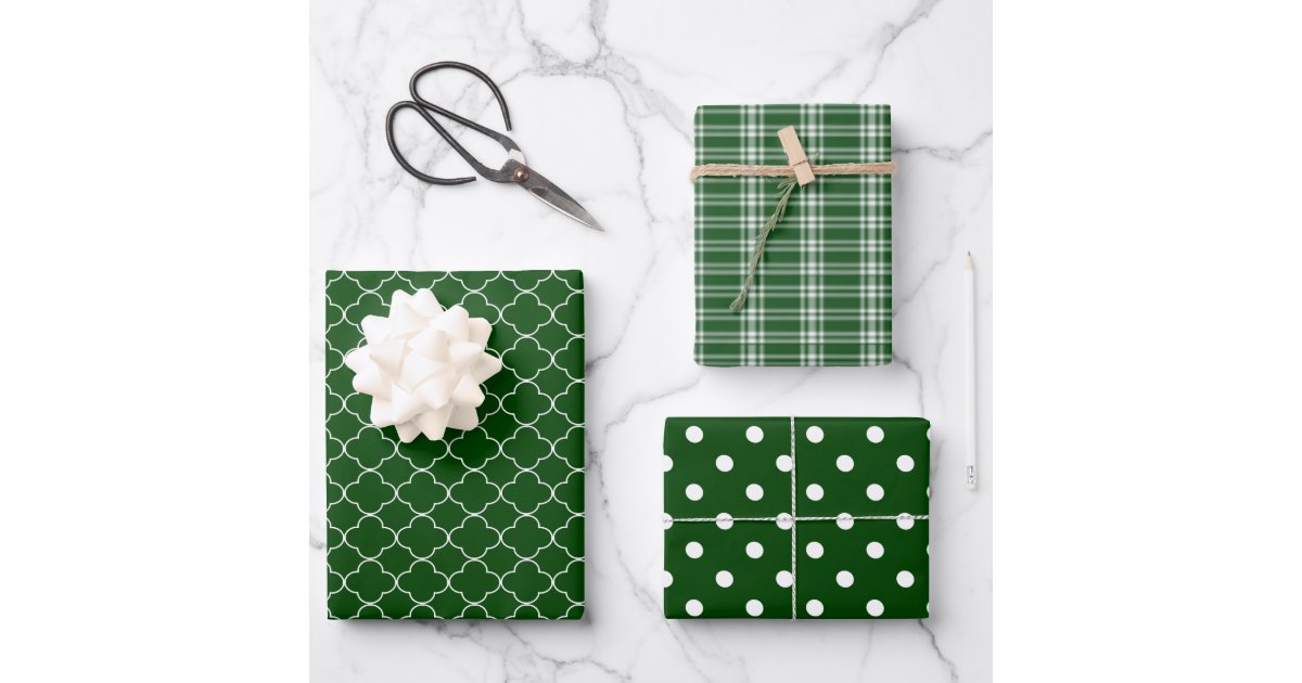 Dark Green Wrapping Paper Sheets | Zazzle