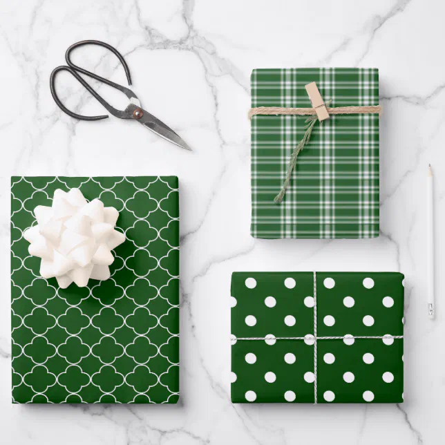 Dark Green Wrapping Paper Sheets | Zazzle