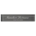 Dark Grey Elegant Script Simple Minimalist Modern Desk Name Plate | Zazzle