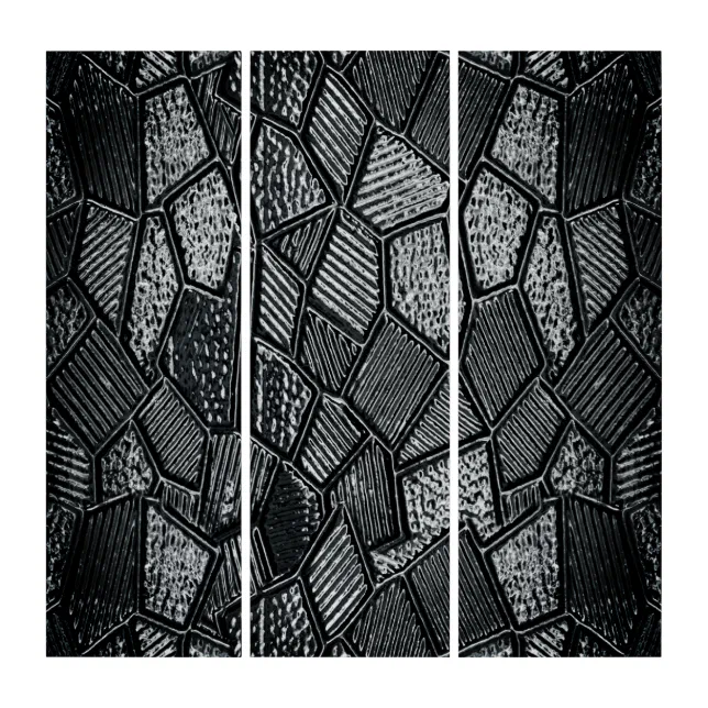 Dark Grey Mosaic Glass Panel Wall Art | Zazzle