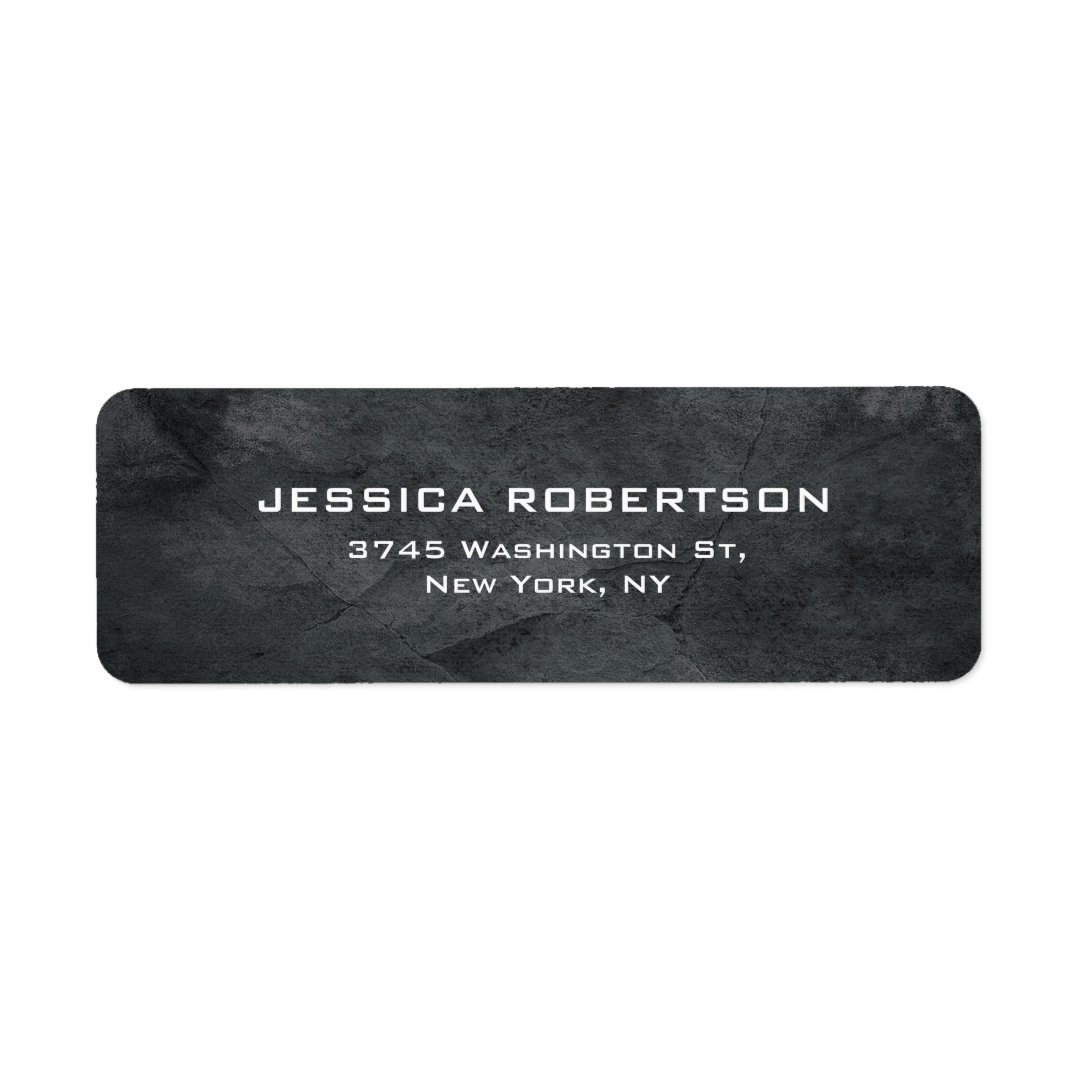 Dark Grey Texture Plain Elegant Modern Trendy Label | Zazzle