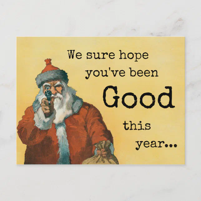 Dark Humor Christmas Card Santa | Zazzle