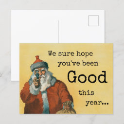 Dark Humor Christmas Card Santa | Zazzle