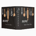 Dark Kitchen utensils recipe binder book | Zazzle