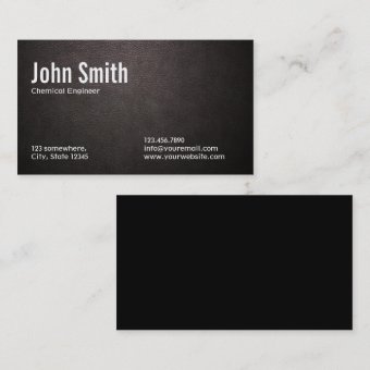 Dark Leather Chemical Engineer Business Card | Zazzle