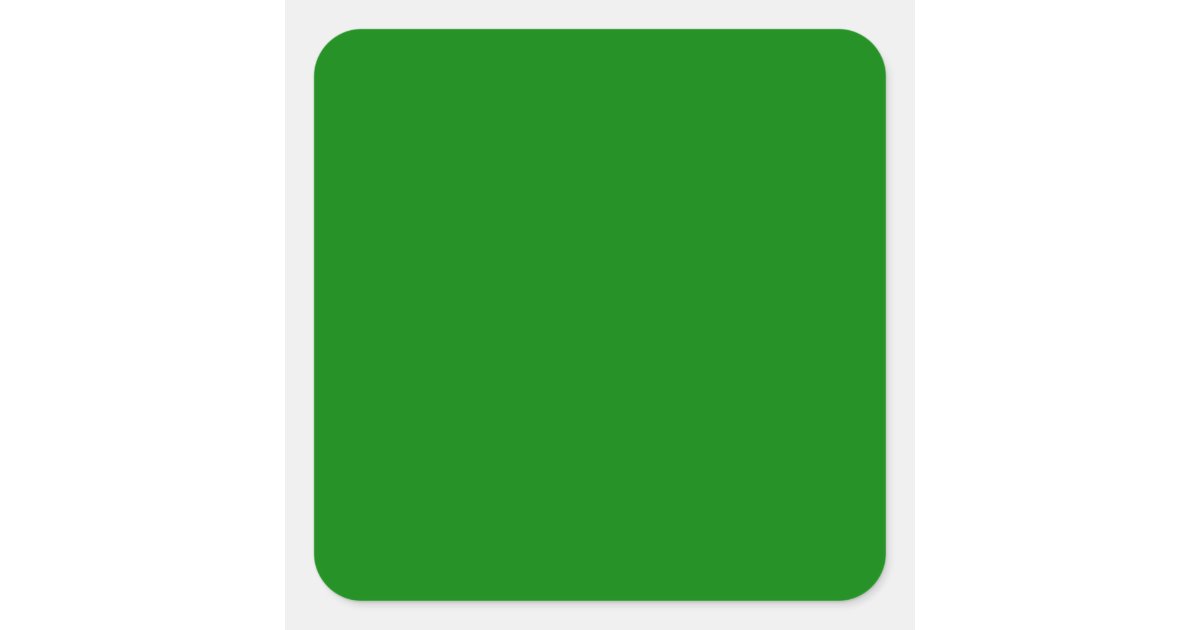 Dark Lime Green Fashionable Solid Color Background Square Sticker | Zazzle