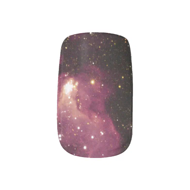 Dark Magenta Outer Space Nebula Minx Nail Wraps | Zazzle
