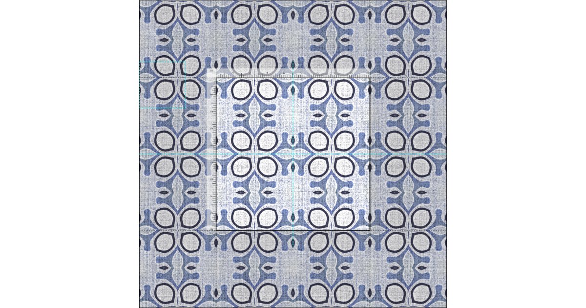 Dark Medium Light Pastel Blue Bali Batik Pattern Fabric | Zazzle.com