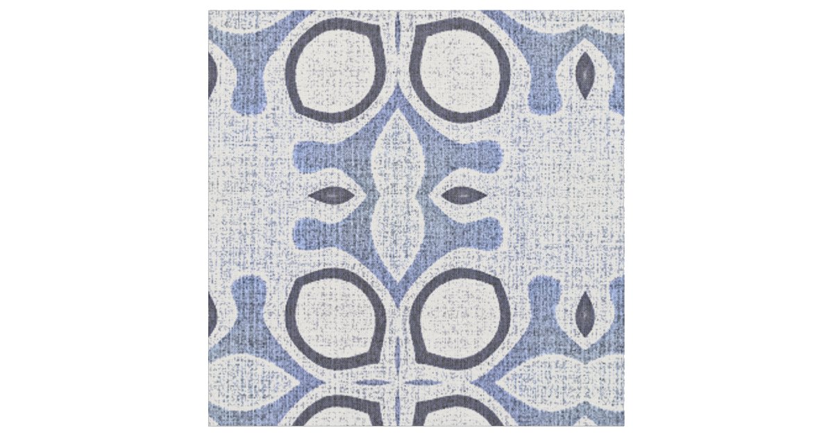 Dark Medium Light Pastel Blue Bali Batik Pattern Fabric | Zazzle
