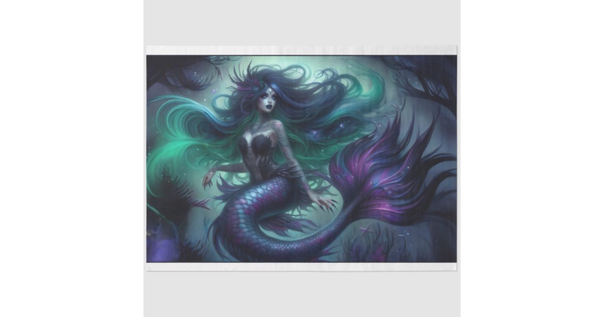 Dark Mermaid Tissue Paper | Zazzle