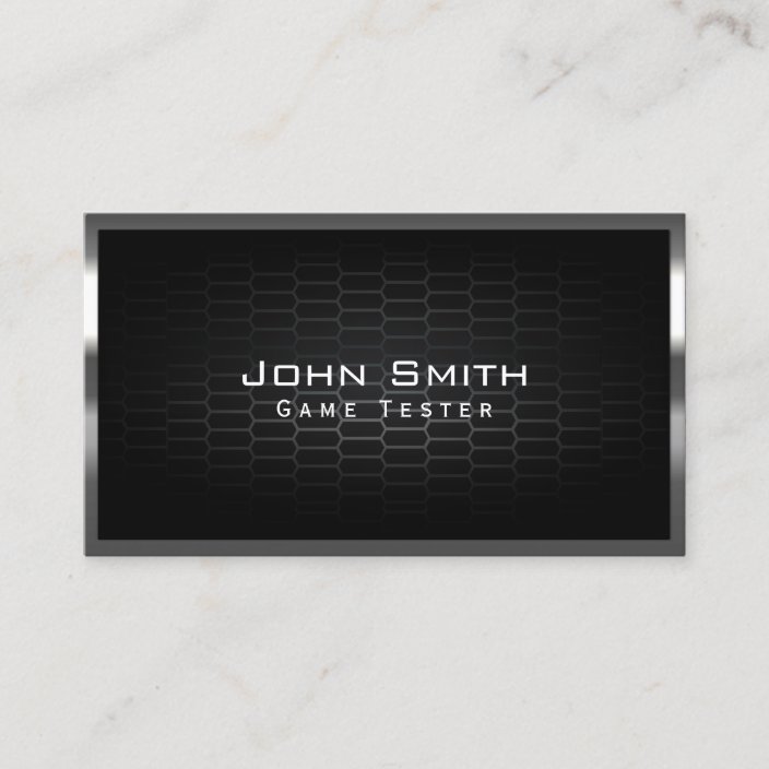 Dark Metal Cells Game Testing Business Card | Zazzle.com