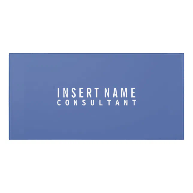 Dark moderate blue Professional Modern Plain Door Sign | Zazzle