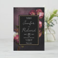 Dark Moody Dutch Old Masters Purple Floral Wedding Invitation | Zazzle