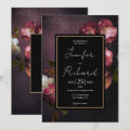 Dark Moody Dutch Old Masters Purple Floral Wedding Invitation | Zazzle
