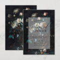 Dark Moody Flowers Black Rehearsal Dinner Invitation | Zazzle