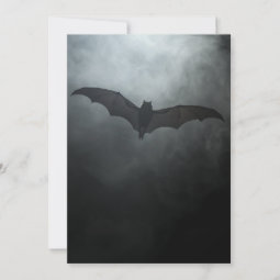 Dark Moody Midnight Bat & Fog Wedding Invitation | Zazzle