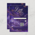 Dark Moody Purple & Gold Moonlit Clouds QR Code RSVP Card | Zazzle