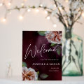 Dark + Moody Rustic Floral Wedding Welcome Foam Board | Zazzle