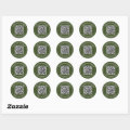 Dark Moss Green QR Code Smart Contact Classic Round Sticker | Zazzle