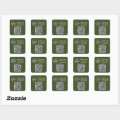 Dark Moss Green QR Code Smart Contact Square Sticker | Zazzle