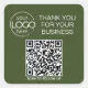 Dark Moss Green QR Code Smart Contact Square Sticker | Zazzle