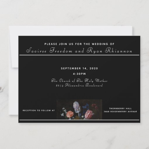 Dark Multicolor Floral Wedding Invitations | Zazzle