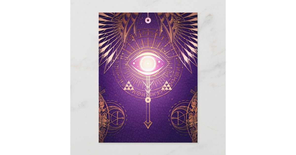 Dark Mystical Eye of Eternity Occult Symbol Purple Postcard | Zazzle