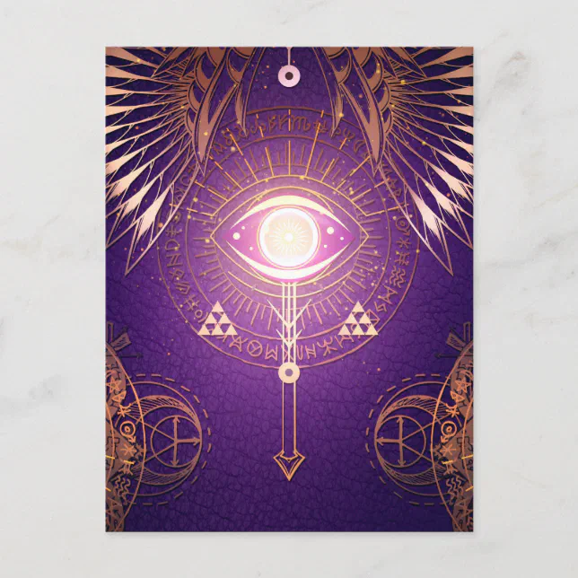 Dark Mystical Eye of Eternity Occult Symbol Purple Postcard | Zazzle
