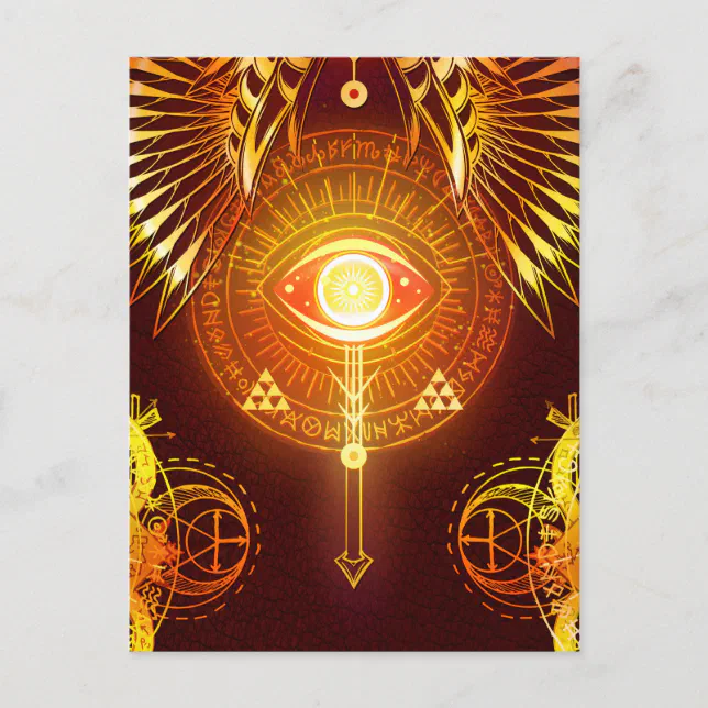 Dark Mystical Eye of Eternity Occult Symbol Red Postcard | Zazzle
