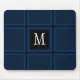 Dark Navy Blue Custom Single Initial Striped Mouse Pad | Zazzle
