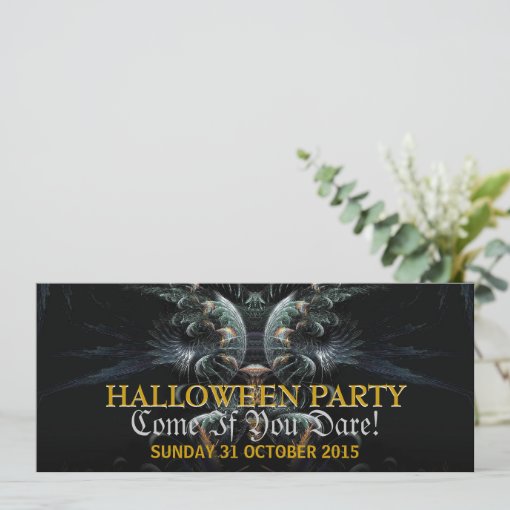 Dark Night Angel Halloween Party Invitation | Zazzle