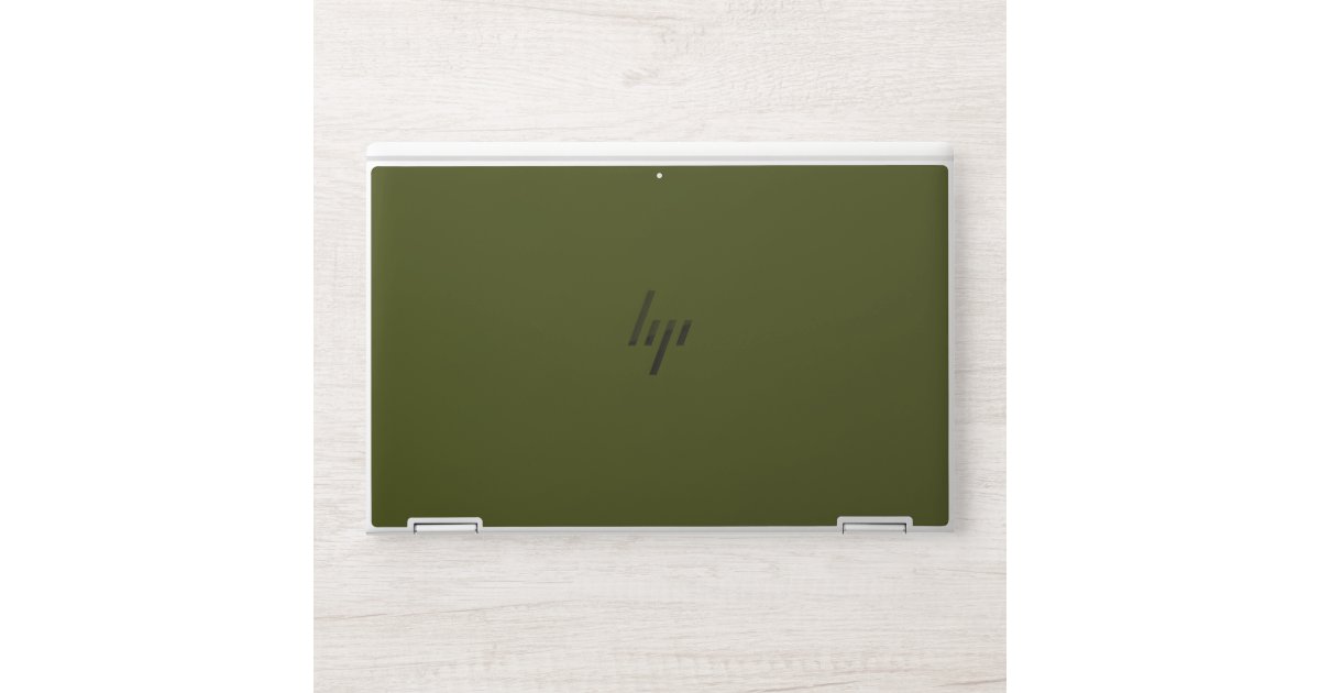Dark olive green (solid color) HP laptop skin | Zazzle
