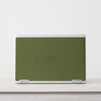 Dark olive green (solid color) HP laptop skin | Zazzle