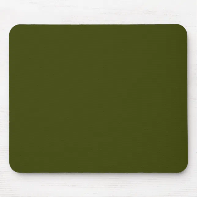 Dark olive green (solid color) mouse pad | Zazzle