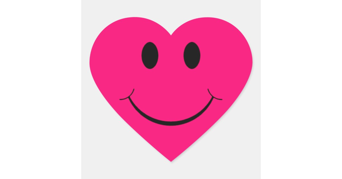 Dark Pink Heart Face Stickers | Zazzle