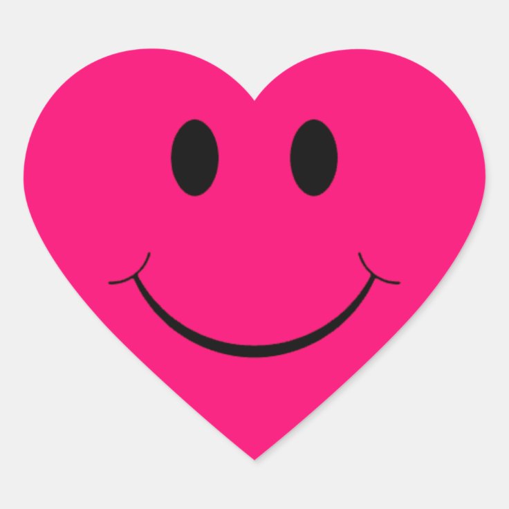 Dark Pink Heart Face Stickers | Zazzle