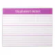 Dark Pink Lined 11 x 8.5 Landscape Personalized Notepad | Zazzle