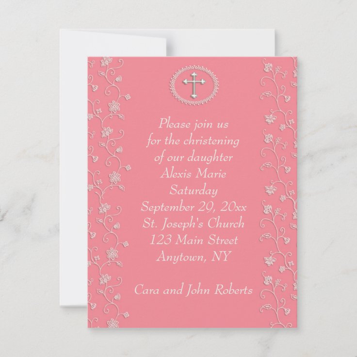 Dark Pink Religious Invitation | Zazzle