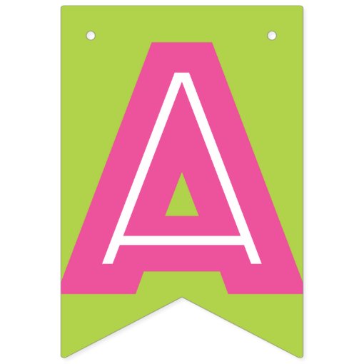 DARK PINK TEXT & LIME GREEN COLOR ☆HAPPY BIRTHDAY☆ BUNTING FLAGS | Zazzle