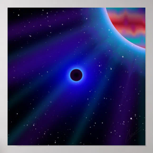 Dark Planet in Space Planets Digital Art Poster | Zazzle