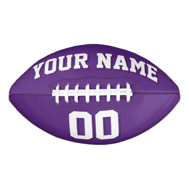 DARK PURPLE AND WHITE Custom Football | Zazzle