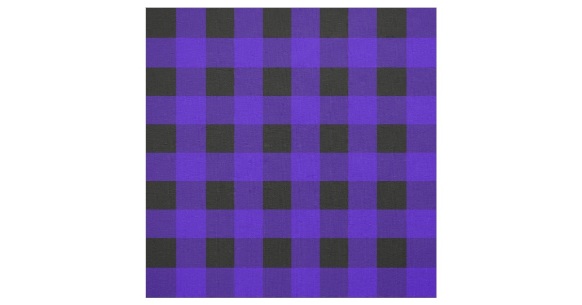Dark Purple Buffalo Plaid Fabric | Zazzle
